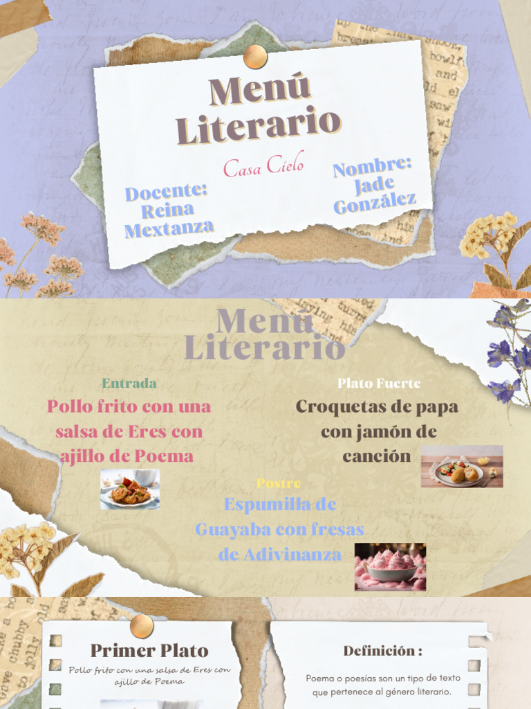 Menú Literario | PDF | Canciones | Poesía