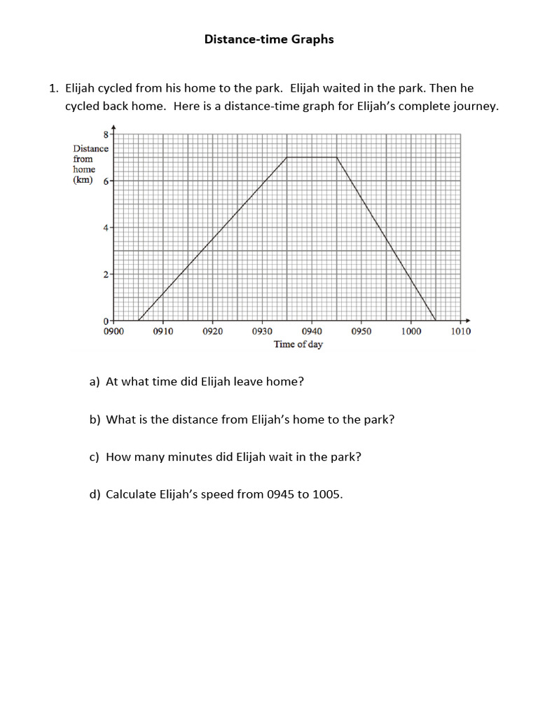 Distance Time Graph Activities | PDF | Speed | Physical Quantities