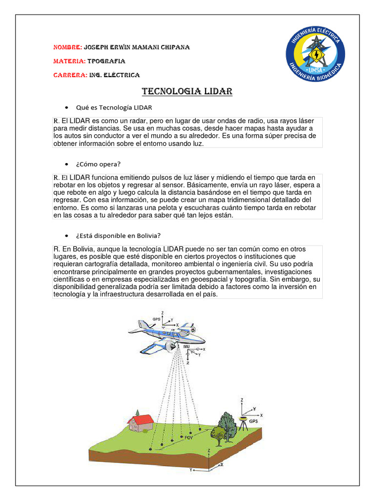 LIDAR: Tecnología y Uso en Bolivia | PDF | Tecnología