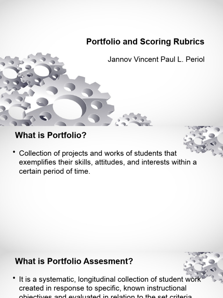 Portfolio and Scoring Rubrics | PDF | Educational Assessment | Rubric ...