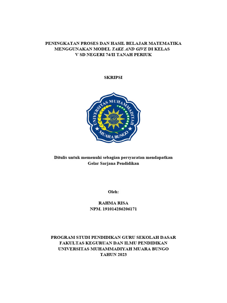 Skripsi Revisi Terakhir | PDF | Karier & Perkembangan | Ilmu Sosial