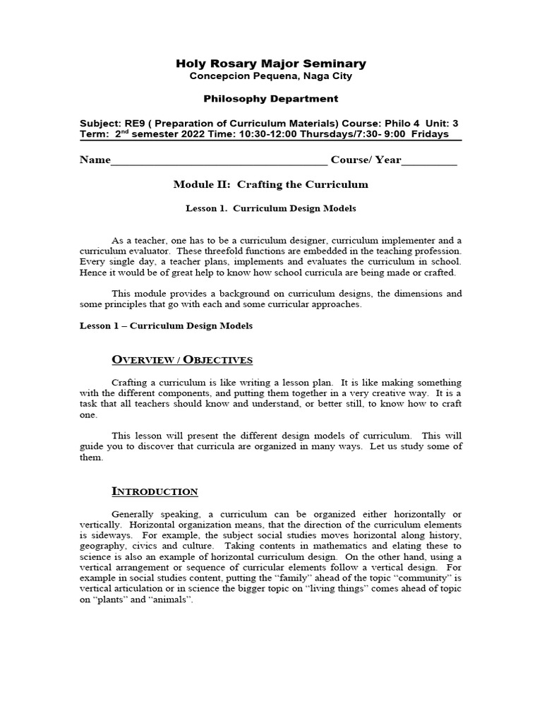 Module 2 | PDF | Curriculum | Learning