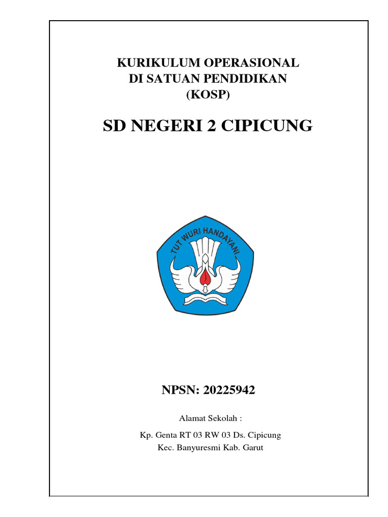 Kurikulum Operasional Satuan Pendidikan (Kosp) SDN 2 Cipicung 2023-2024 | PDF