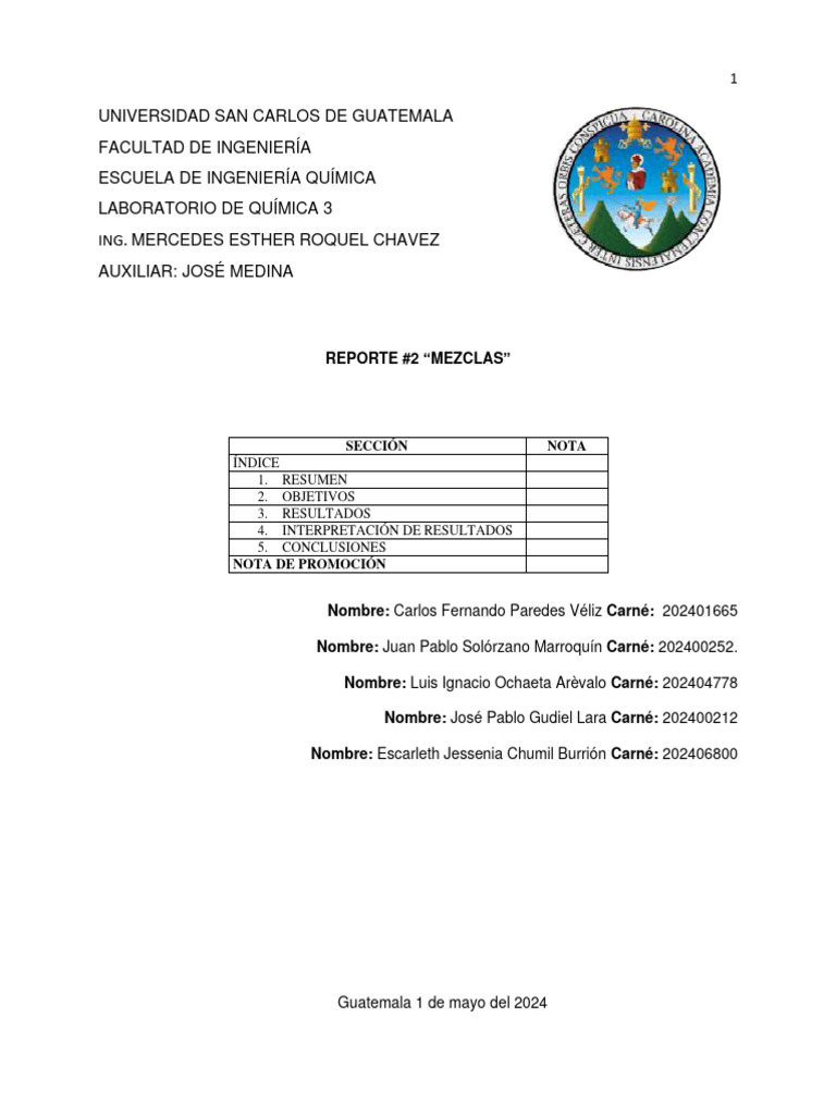 Reporte #2 Mezclas | PDF | Mezcla | Solubilidad