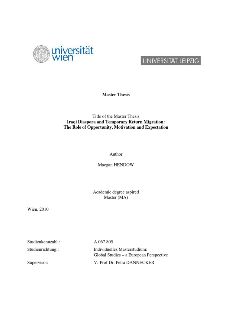 Master Thesis | PDF | Human Migration | Human Capital Flight