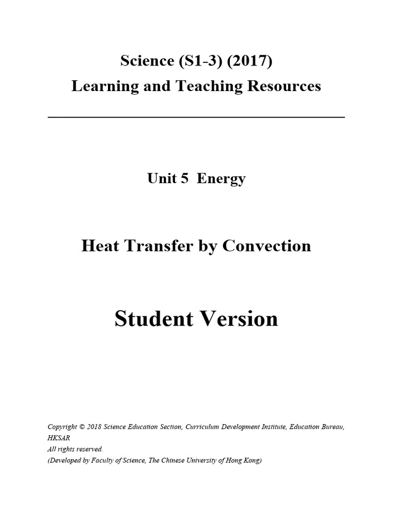 Unit 5 Student Version - Eng | PDF | Convection | Heat