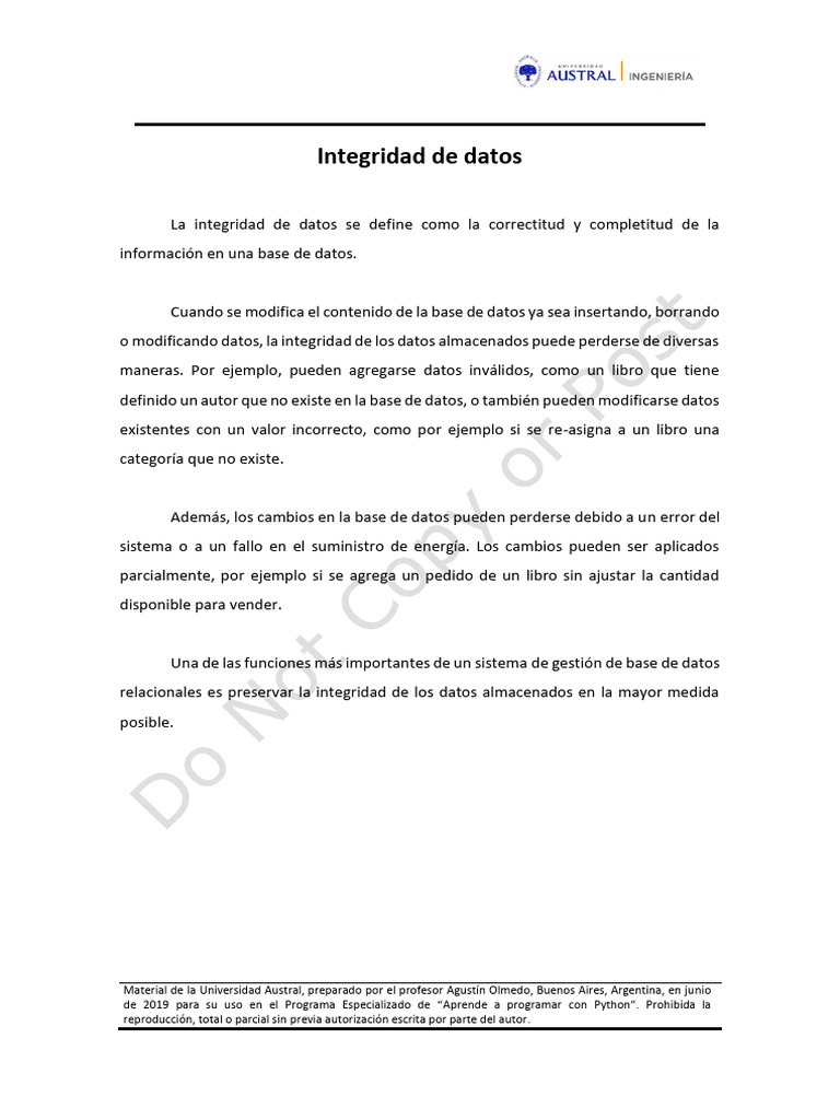 Integridad Datos | PDF | Gestión de tecnología de la información ...