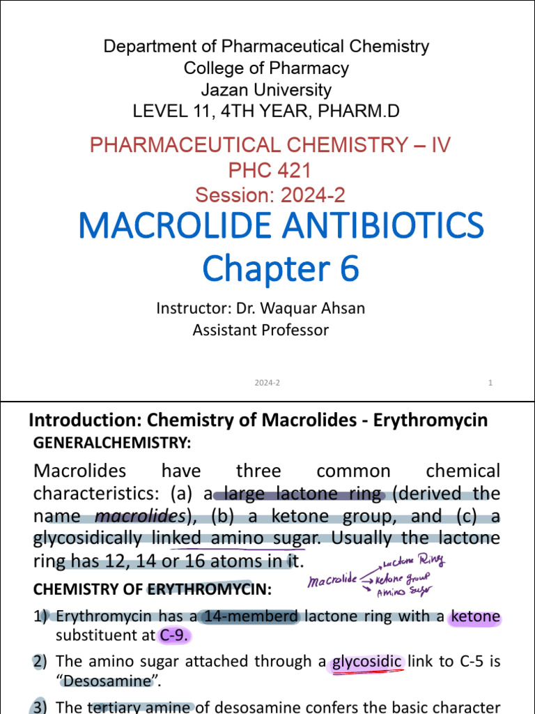 6 - Chapter6, Macrolides and Chloramphenicol - 2024 - 2 | Download Free PDF | Bacteria ...