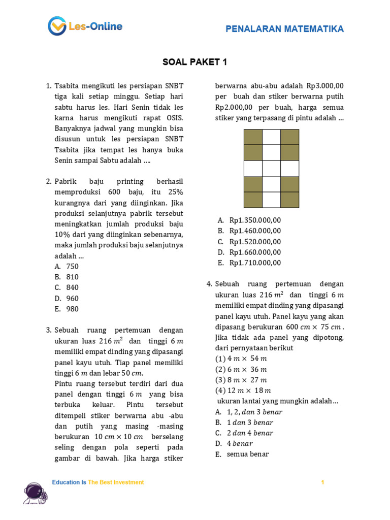 Soal - Penalaran Matematika | PDF