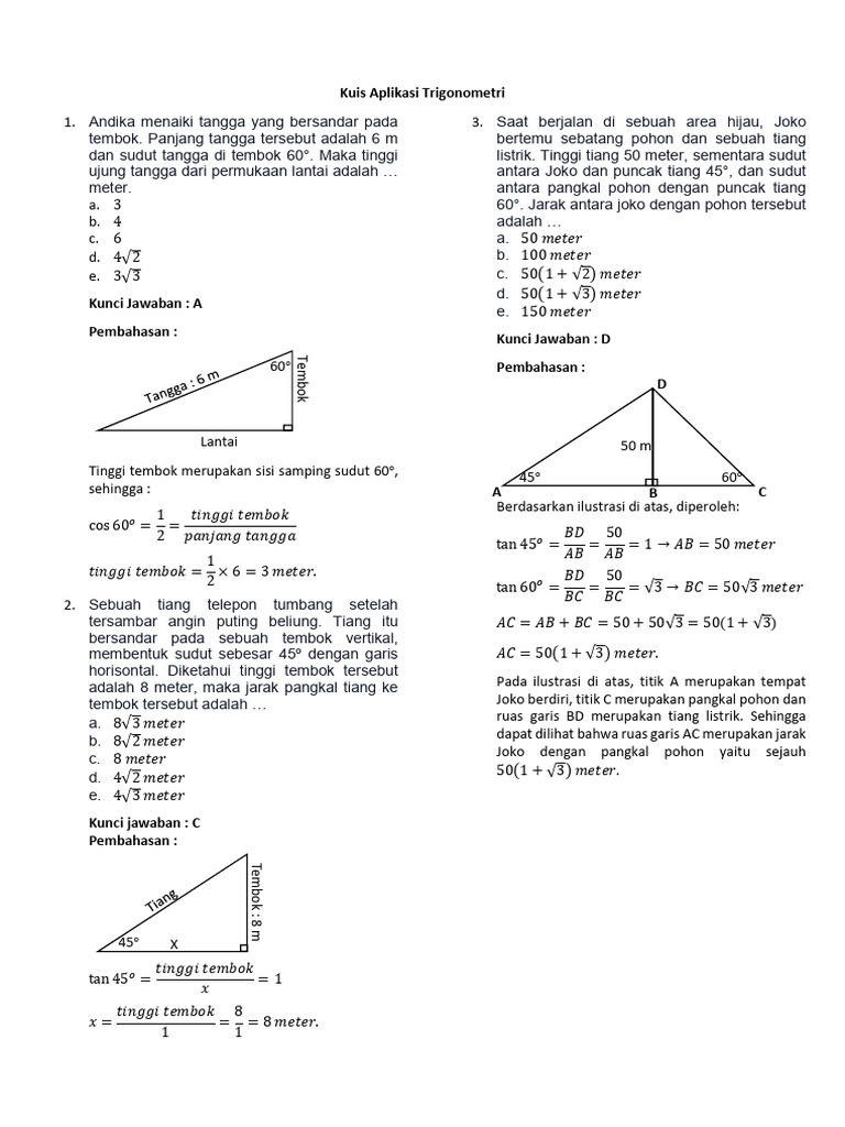 Aplikasi Trigonometri | PDF | Metode & Bahan Ajar