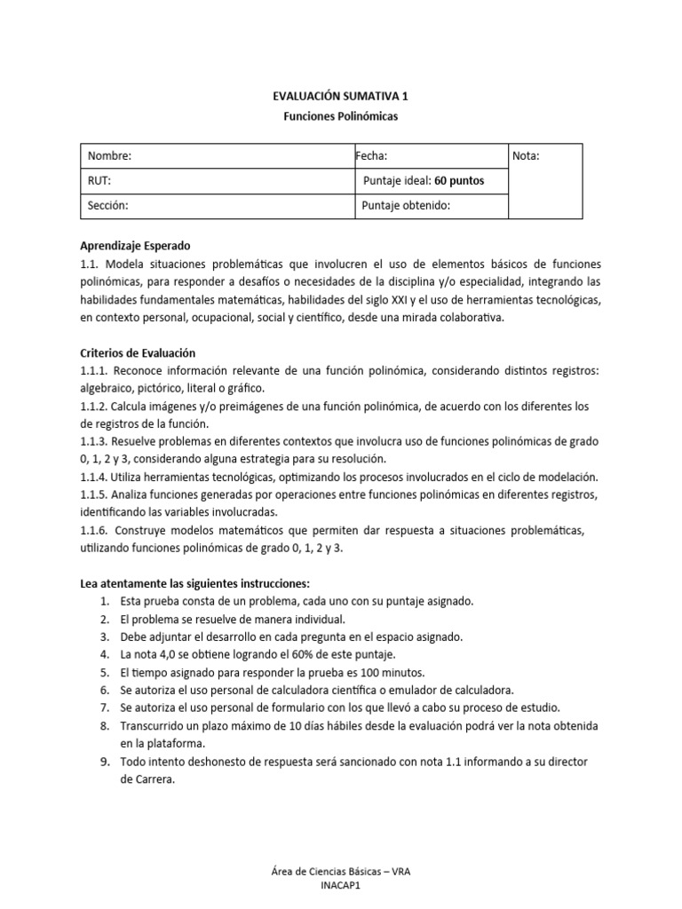 Es1 MTFM01 P2023 | PDF | Evaluación