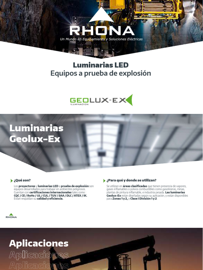 Luminarias Apex Geolux Ex | PDF | Diodo emisor de luz | Materiales