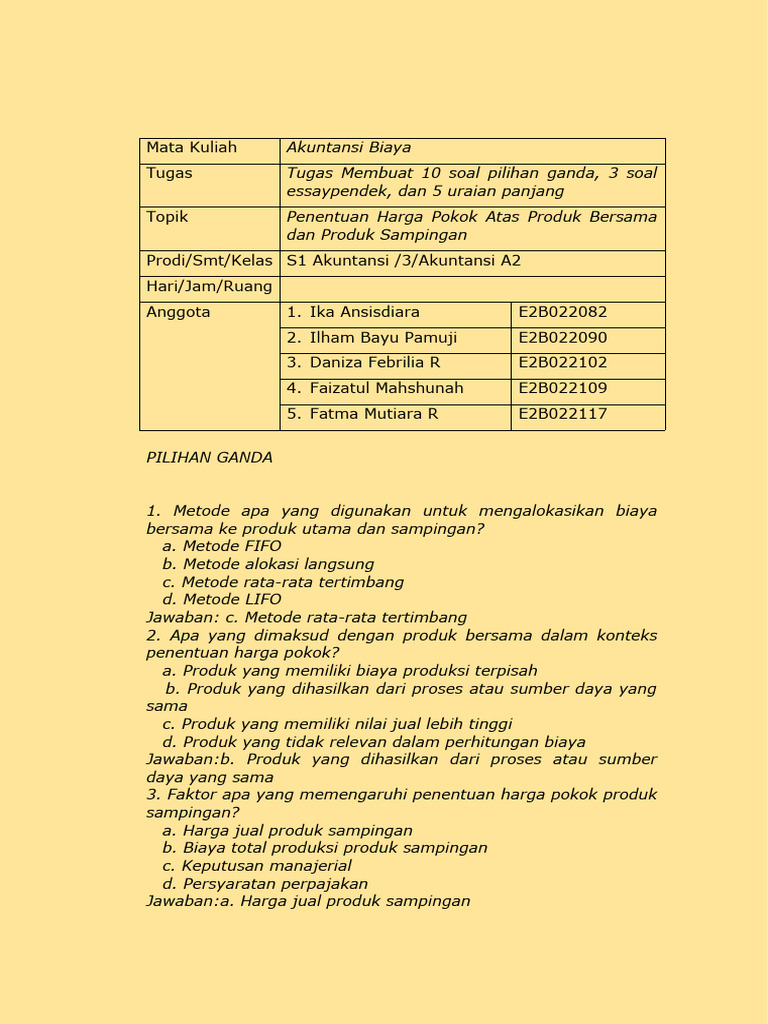 Template Tugas Kelompok | PDF