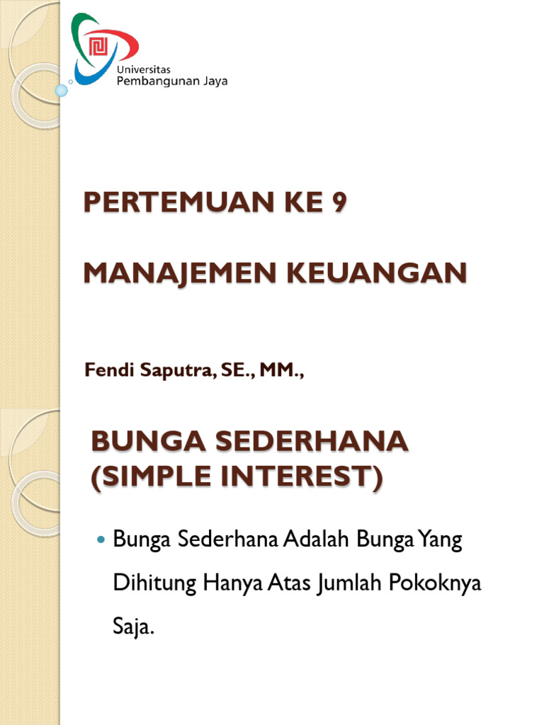 Bunga Sederhana dan Majemuk dalam Keuangan | PDF