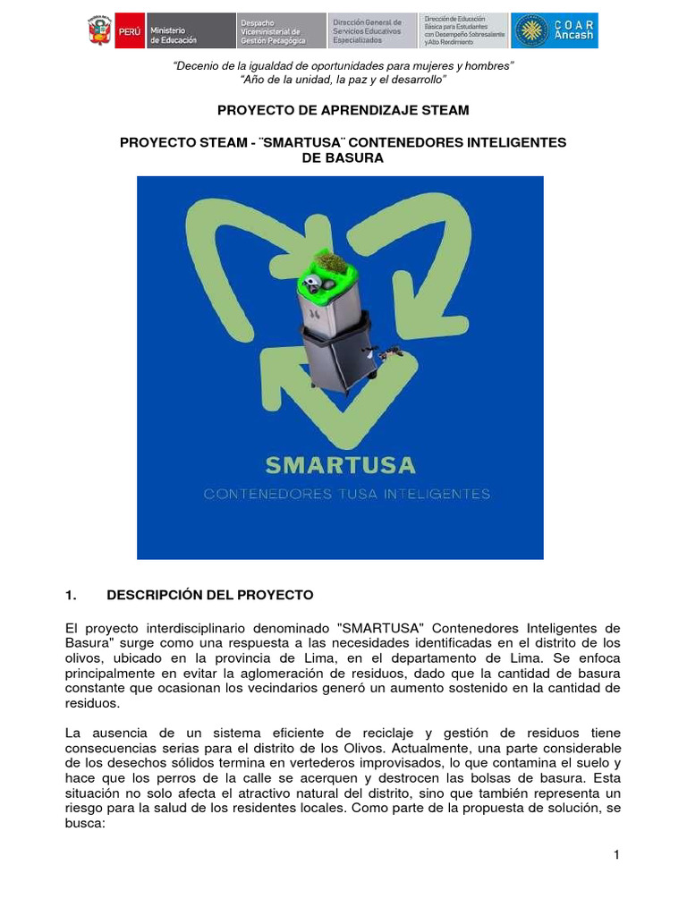 Proyecto STEAM Smartusa | PDF | Residuos | Matemáticas