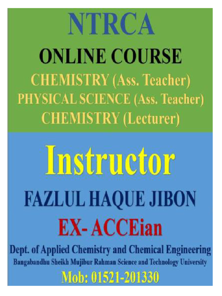 NTRCA Demonstrator New Syllabus | Download Free PDF | Chemical Bond ...