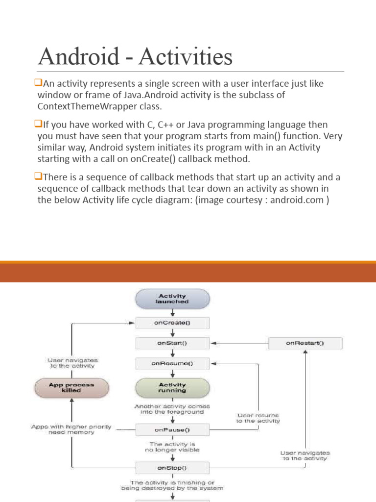 CHP 5 MAD - 2 Activity Life Cycle | PDF | Android (Operating System) | Callback (Computer ...