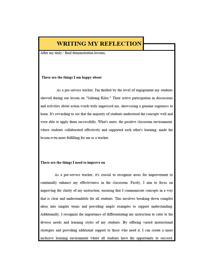 Narrative and Reflection | PDF | Learning | Differentiated Instruction