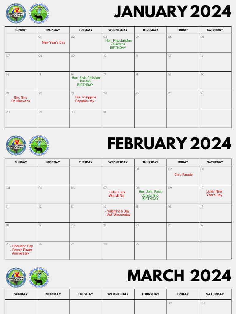 SK-CALENDAR-2024 | PDF | Easter | Observances