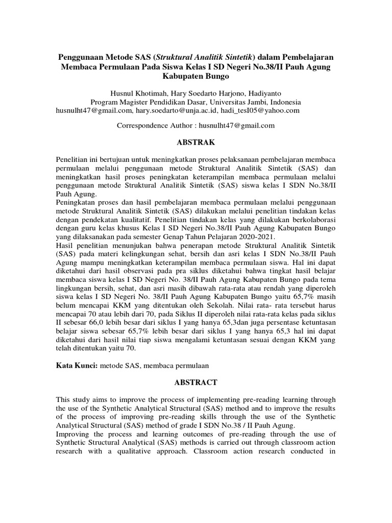 RPP Metode Sas MMP | PDF