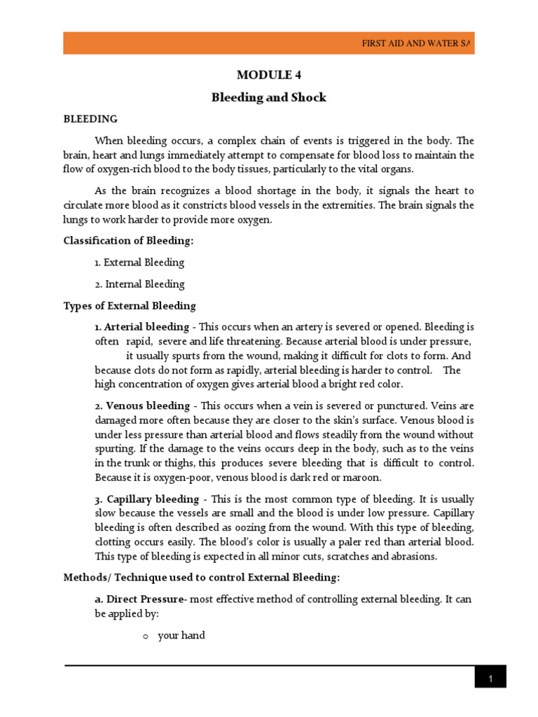 MODULE 4 Pe | PDF | Shock (Circulatory) | Vein