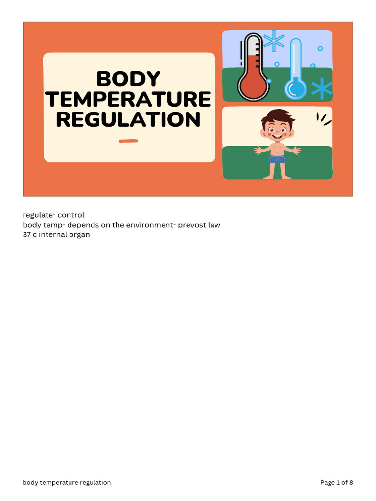Body Temperature Regulation | PDF | Thermoregulation | Physiology