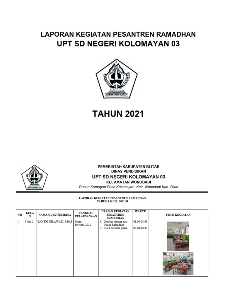 Laporan Kegiatan Pesantren Ramadhan | PDF