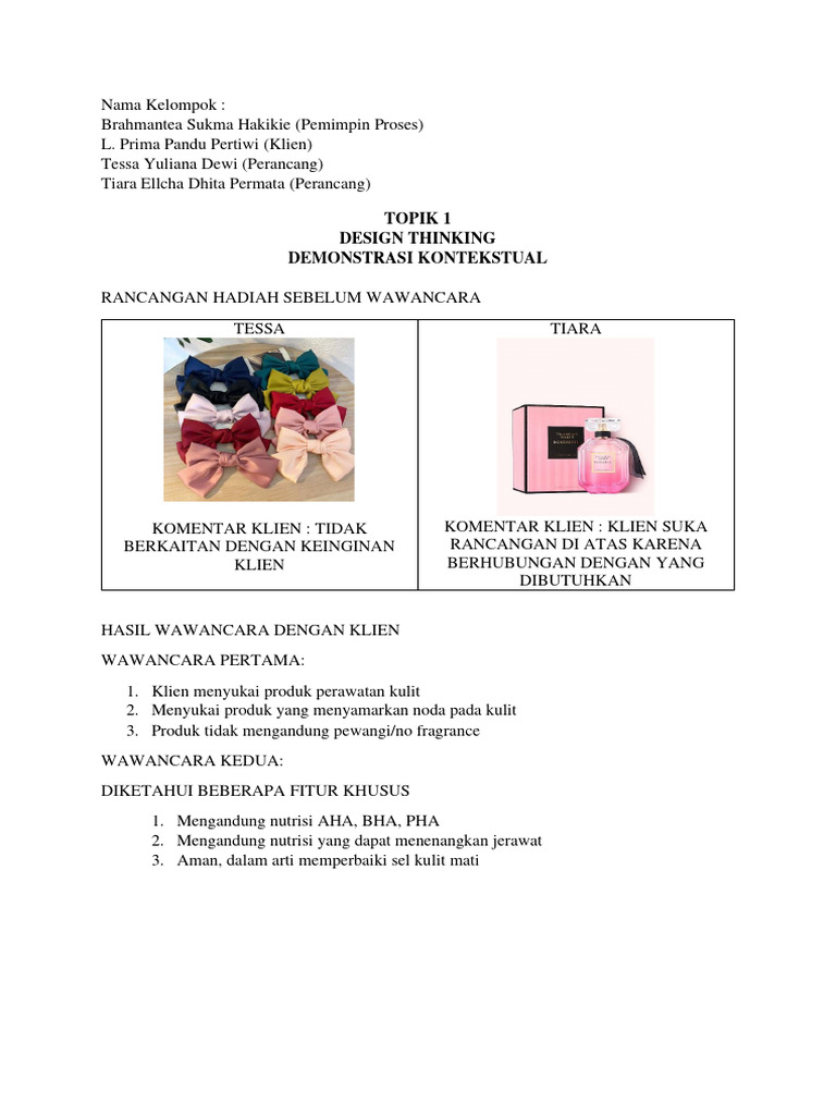 DEMONSTRASI KONTEKSTUAL Topik 1 | PDF | Karier & Perkembangan