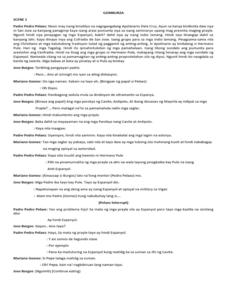 Gomburza Script | PDF