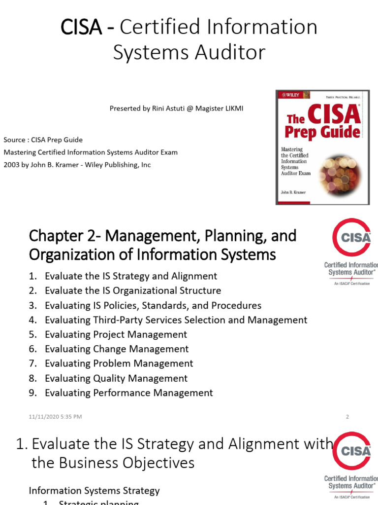 08 AUDIT - CISA - Certified Information Systems Auditor Ch2-3 | PDF | Computer Security | Security