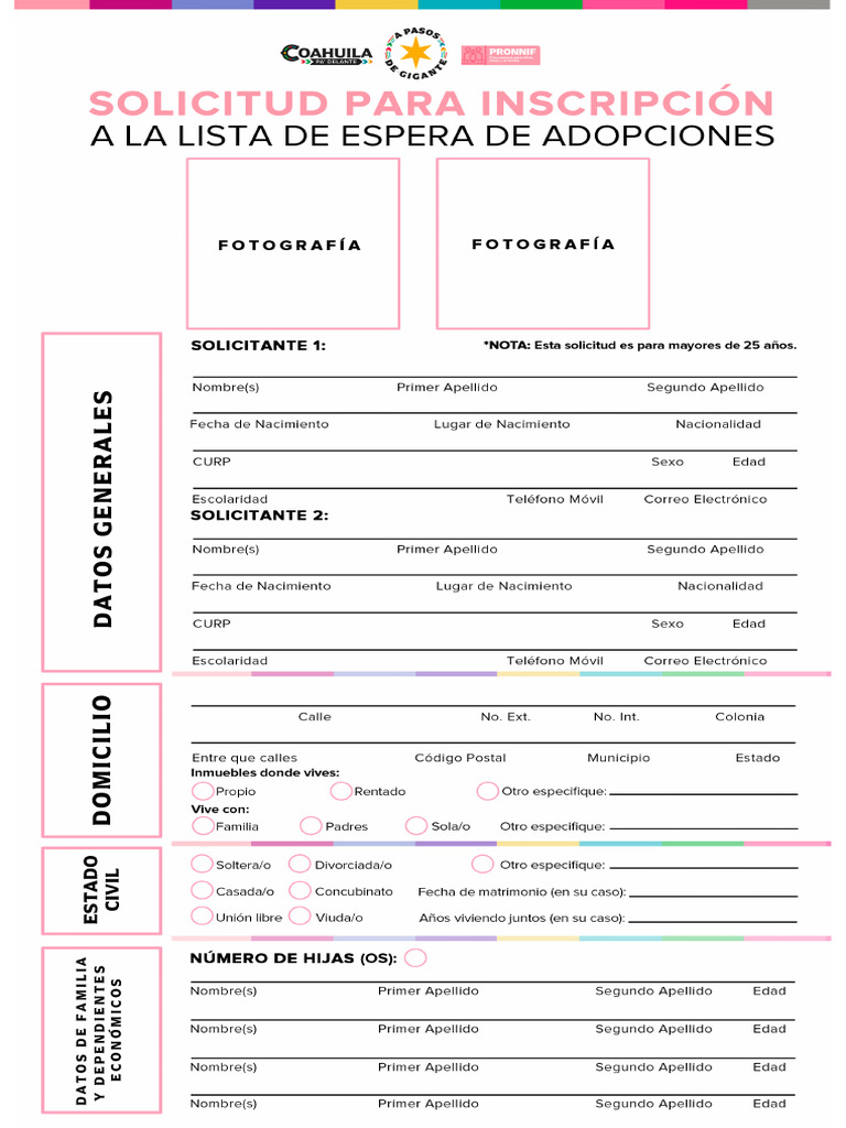 SOLICITUD ADOPCIONES | PDF