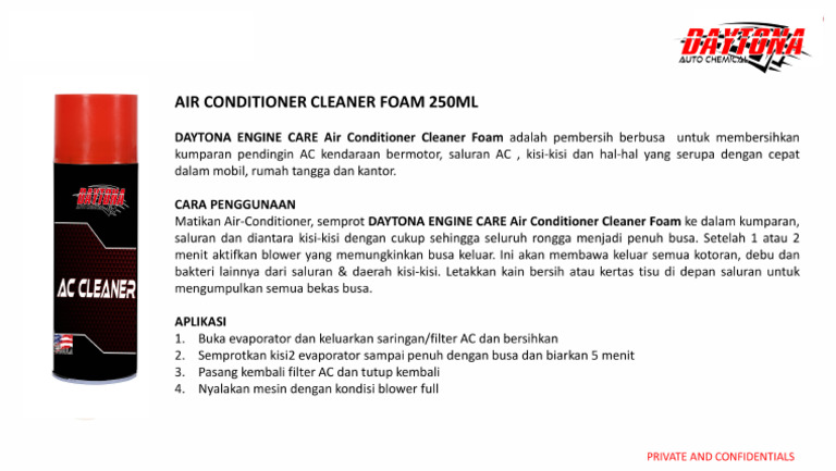 Product Description AC CLEANER | PDF