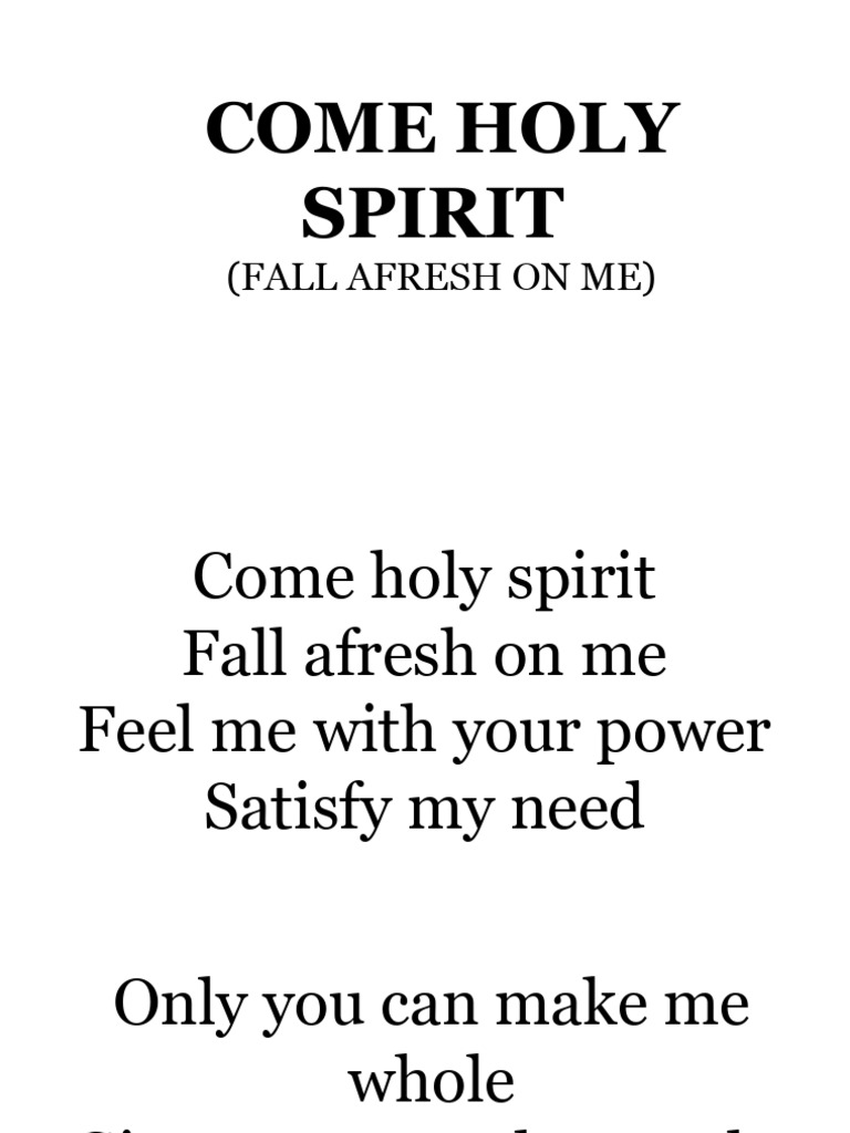 Come Holy Spirit Fall Afresh On Me. 2 I Love This Family 3. Today Is ...