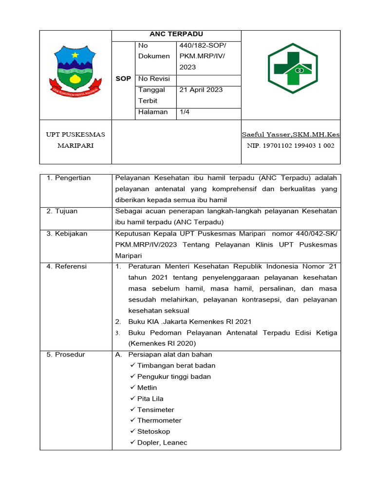 Sop Anc Terpadu | PDF | Pengembangan Diri | Sains & Matematika