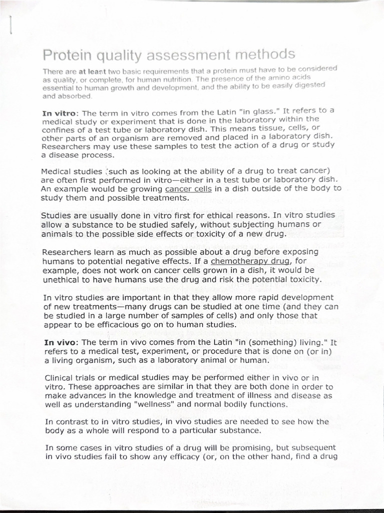 Protein Quality Assesment Method | PDF