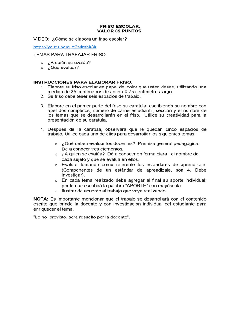 Cómo elaborar un friso escolar | PDF