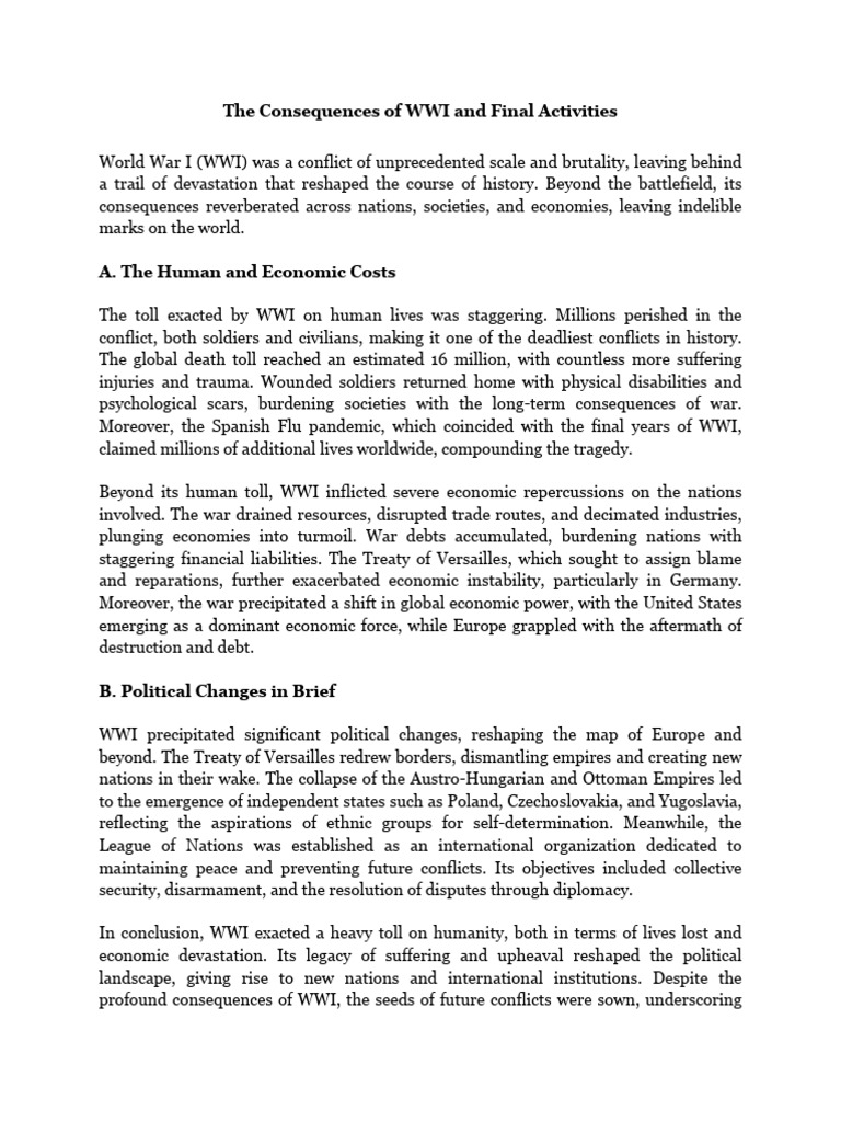 WWI's Lasting Global Impact | PDF | World War I | Pandemic