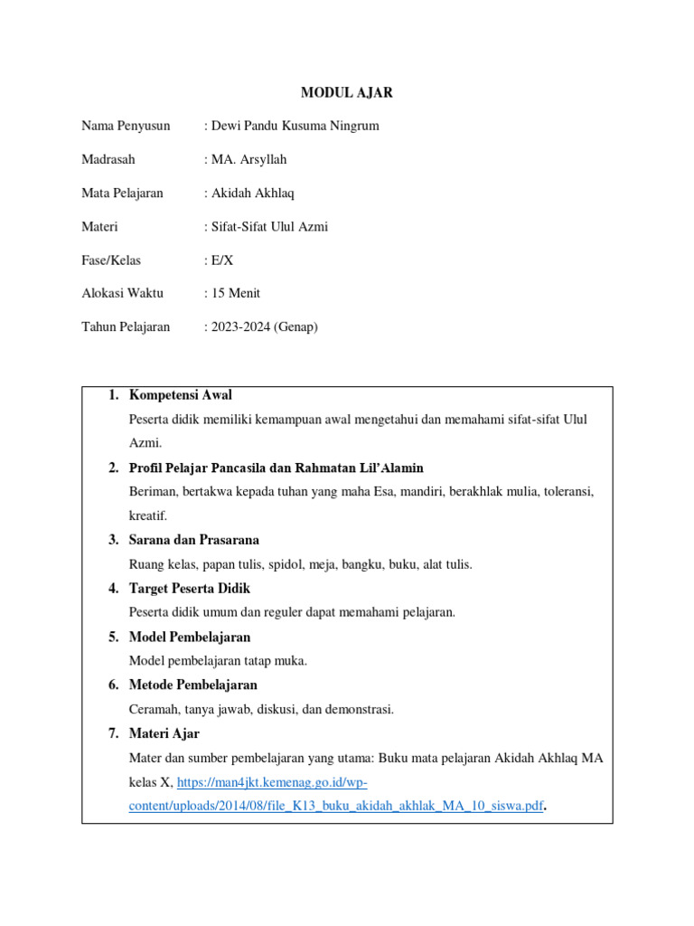 MODUL AJAR MICRO TEACHING I | PDF