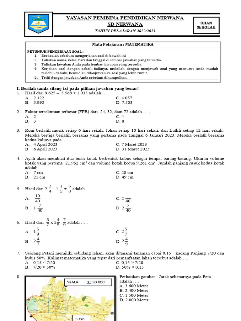Soal Us MTK 2023 | PDF | Metode & Bahan Ajar