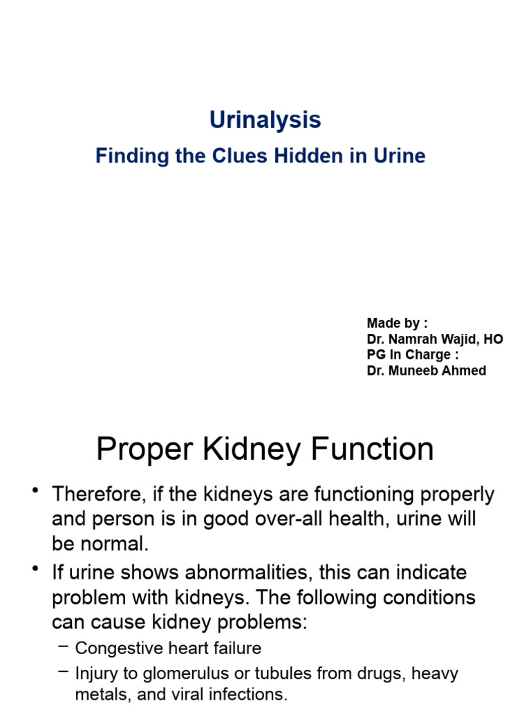 Urinalysis | PDF | Urine | Medical Specialties