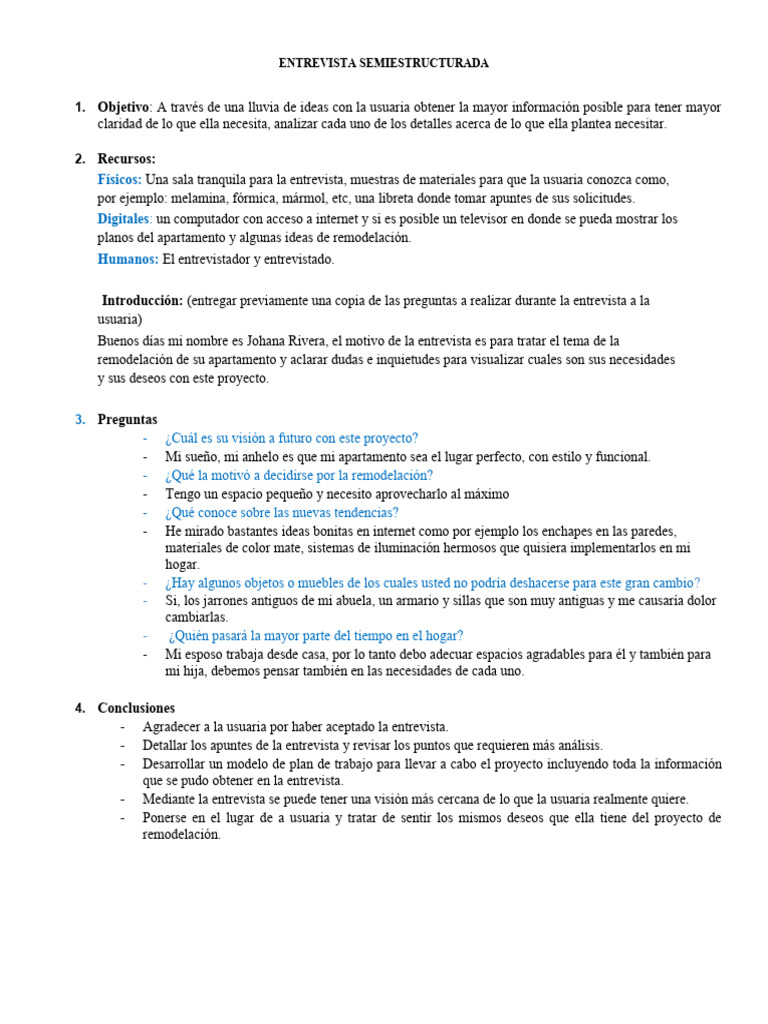 Entrevista Remodelación Apartamento | PDF | Informática