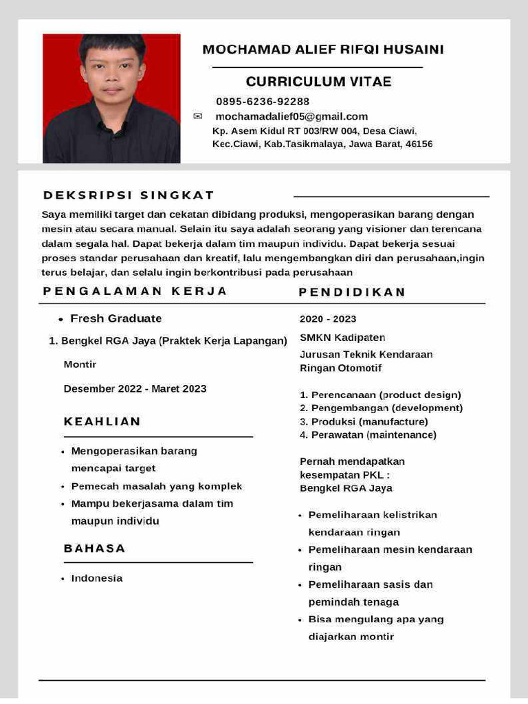 CV2&Berkas Alief | PDF