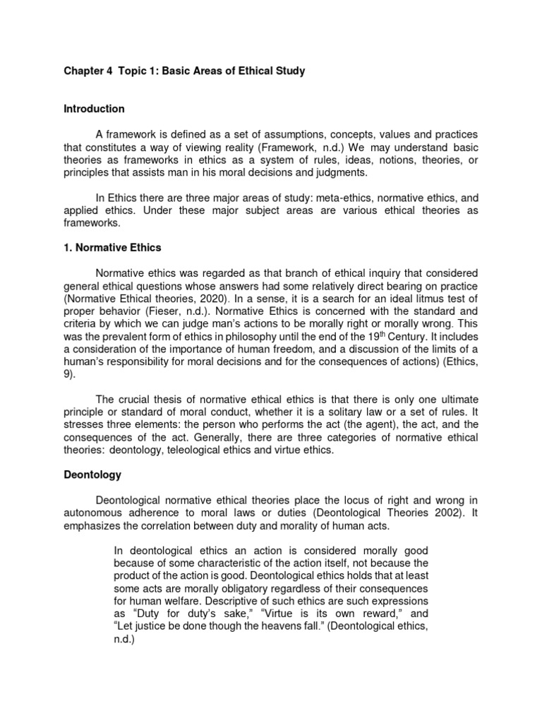 Overview of Ethical Theories and Frameworks | PDF | Morality | Virtue ...