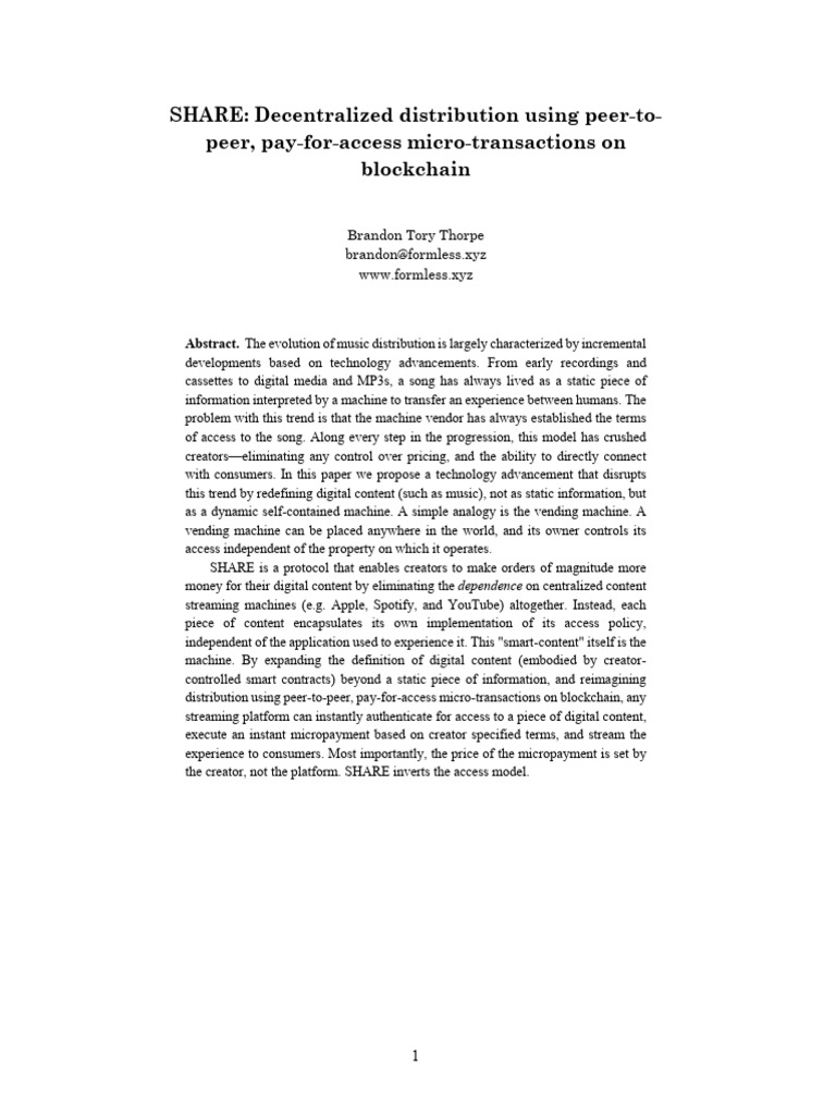 Share Whitepaper 7 | PDF | Cryptocurrency | Digital Rights Management Share Whitepaper 7 | PDF | Cryptocurrency | Digital Rights Management
