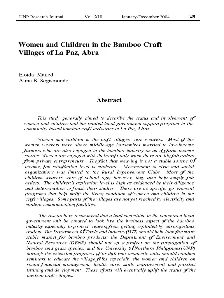 XI Women+and+Children+in+the+Bamboo+Craft+Villages+of+La+Paz+Abra Vol ...