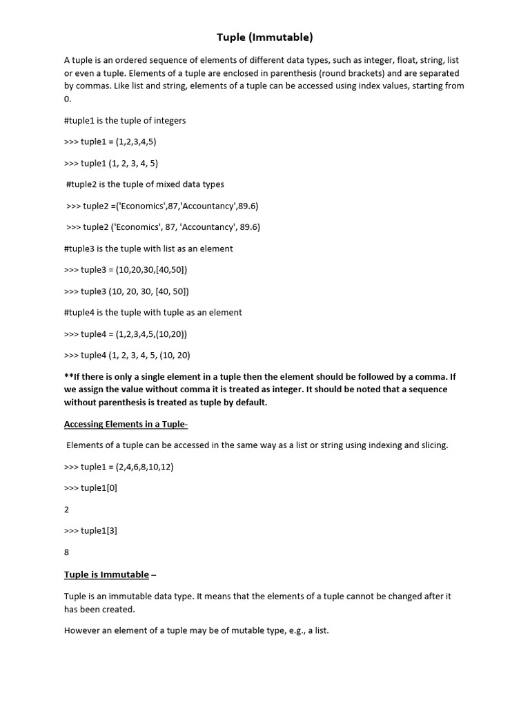Tuples | PDF | Bracket | Data Type Tuples | PDF | Bracket | Data Type