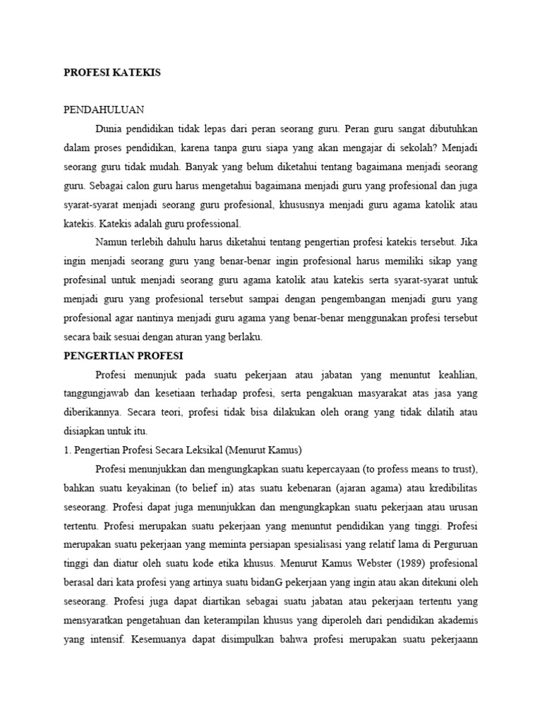 Profesi Katekis-Wps Office | PDF | Karier & Perkembangan