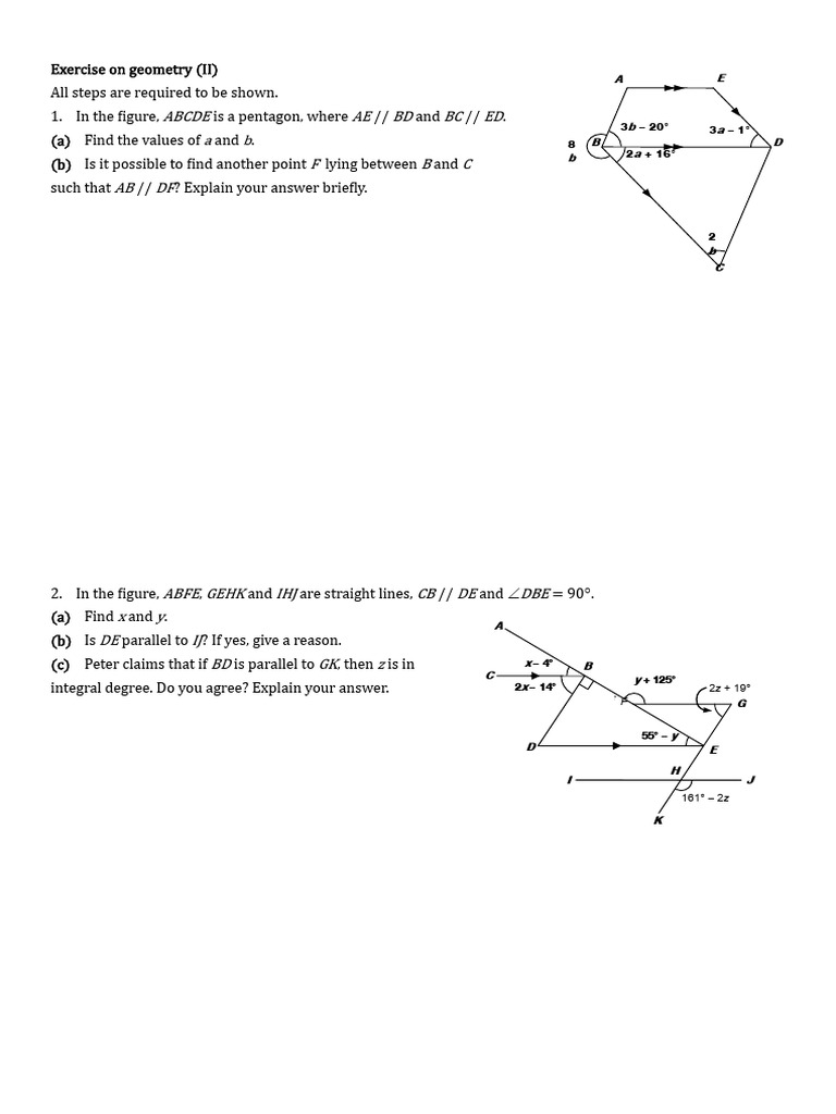 0731 Exercise On Geometry | PDF | Geometry | Euclidean Geometry