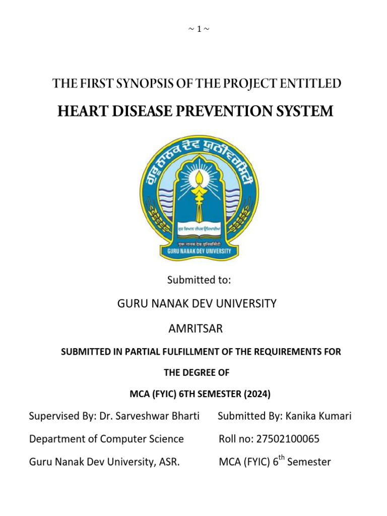 First Synopsis of the Project | PDF | Machine Learning