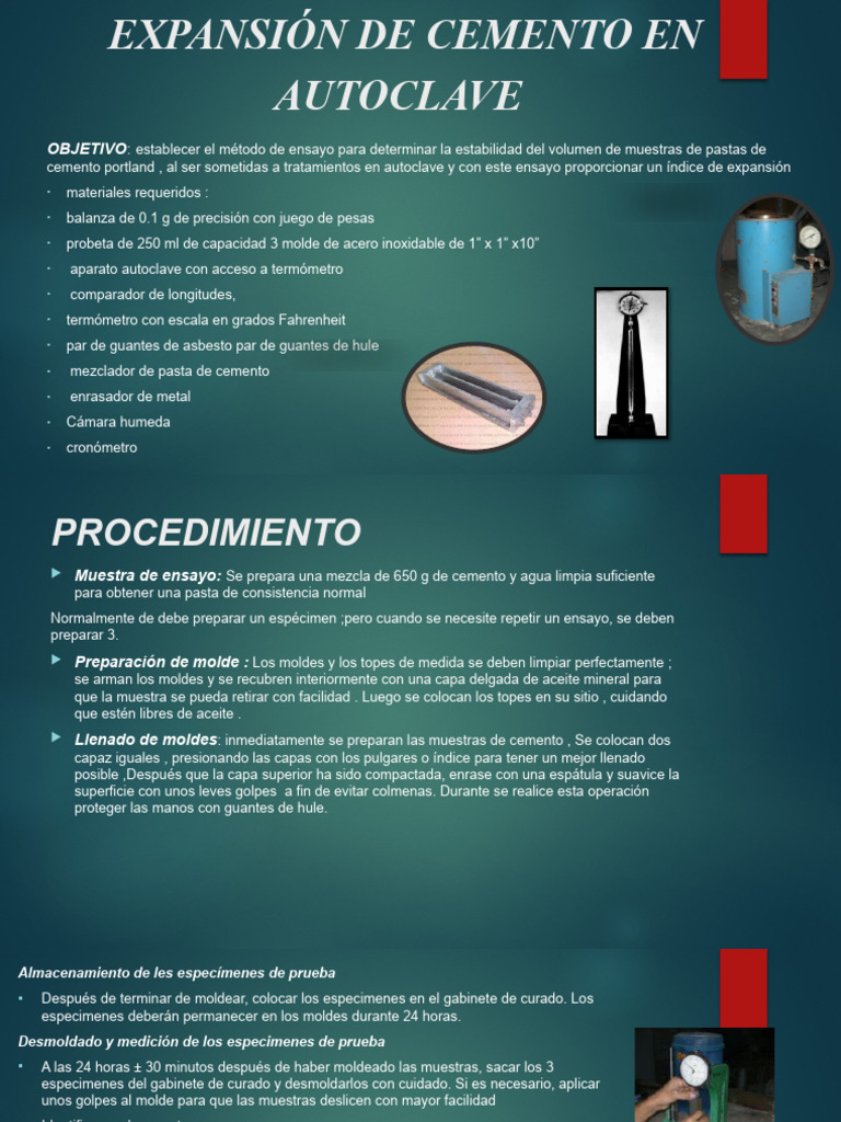 Expansión de Cemento en Autoclave | PDF | Cemento | Materiales